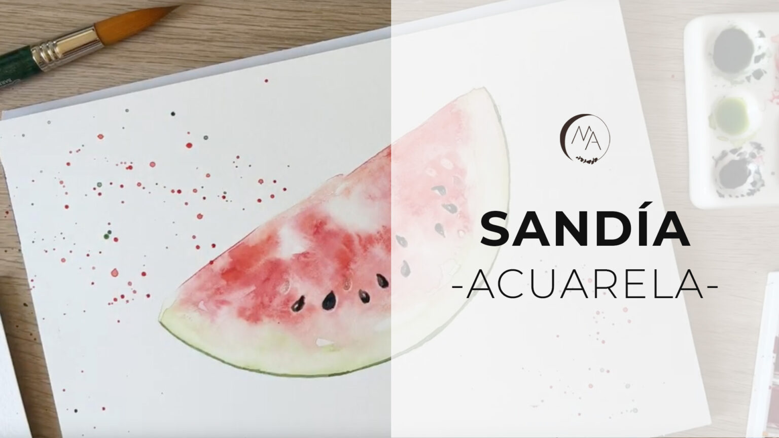 Cómo pintar una sandía en acuarela - Musa de Acuarela